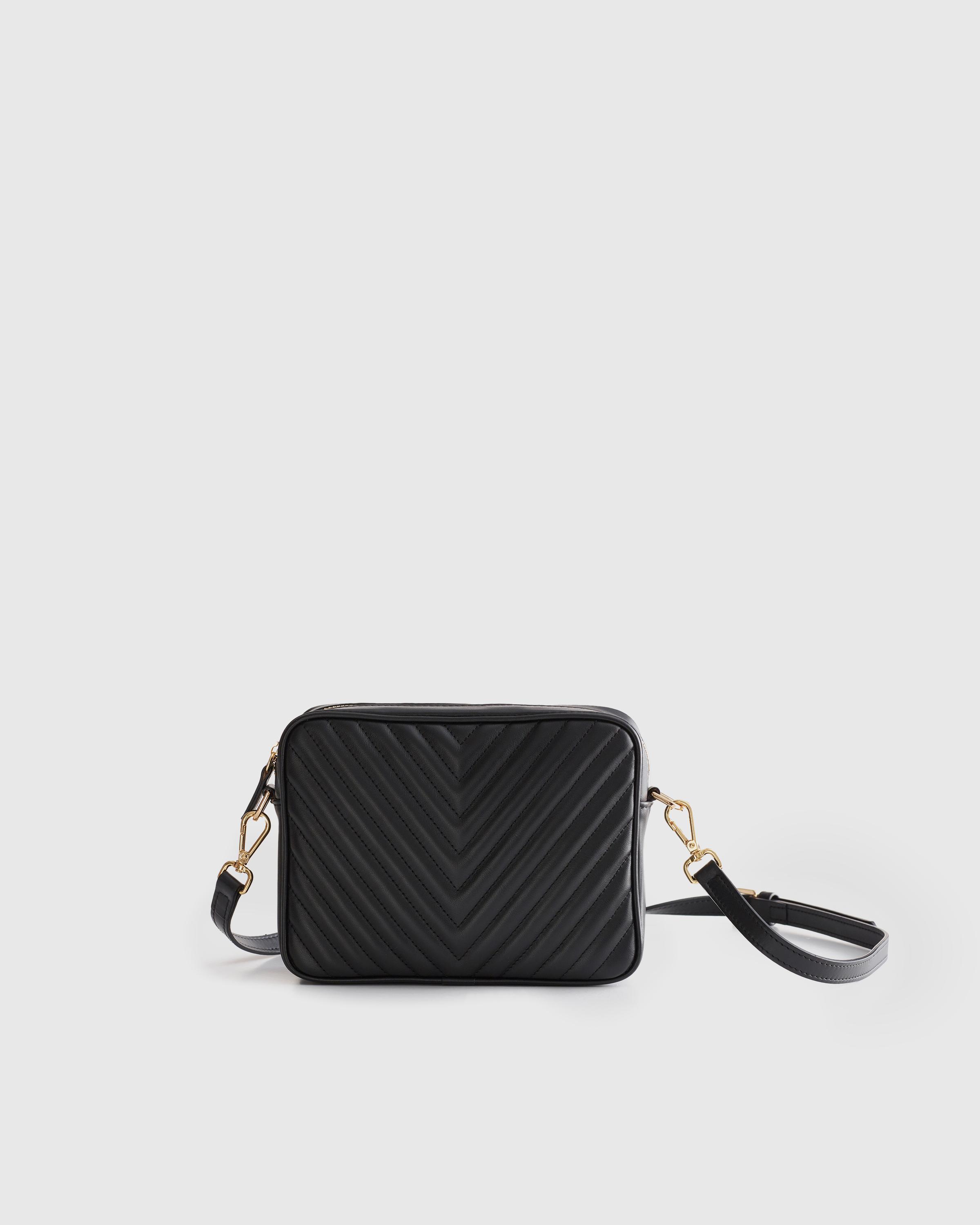 Quince Italian Leather Quilted Crossbody Bag in Black | Lyst