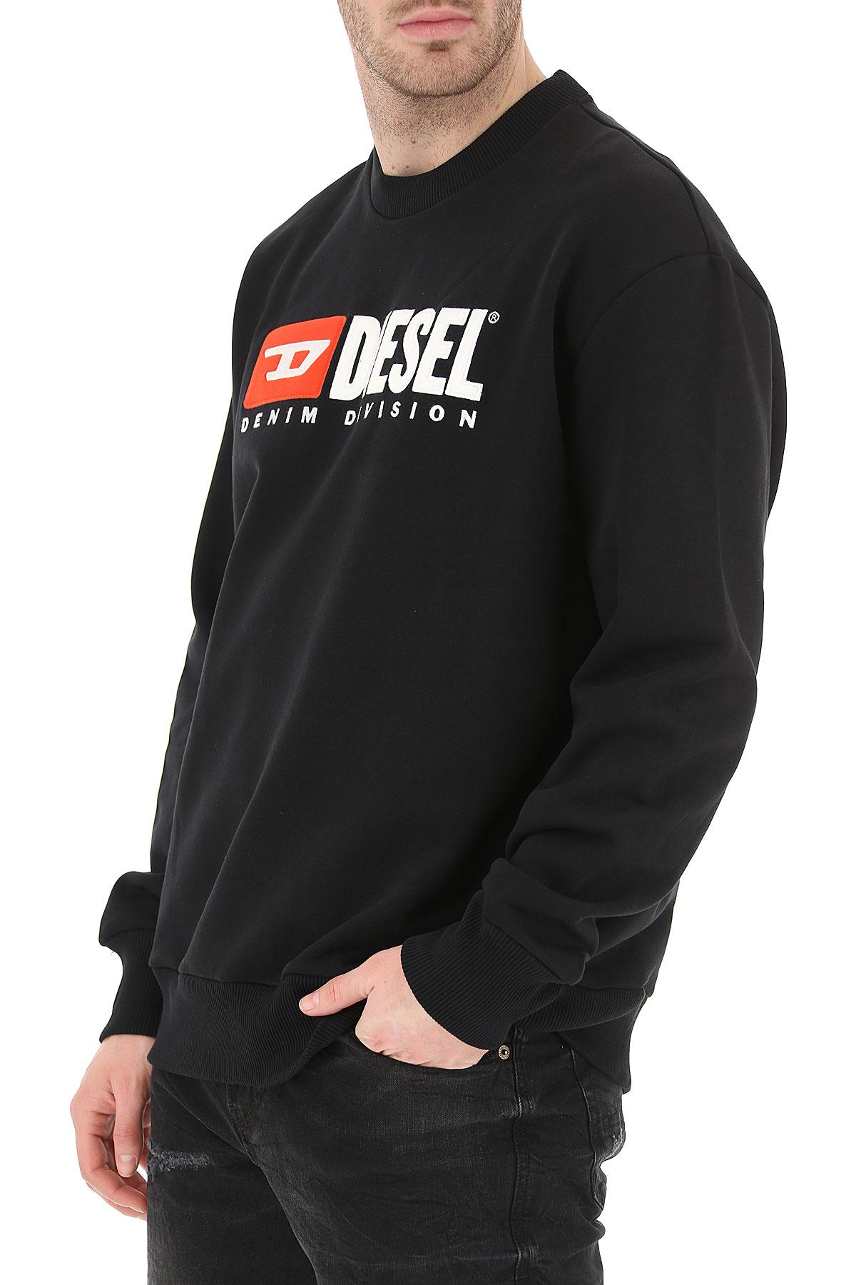 DIESEL Felt Division Crew Sweatshirt in Black for Men - Lyst