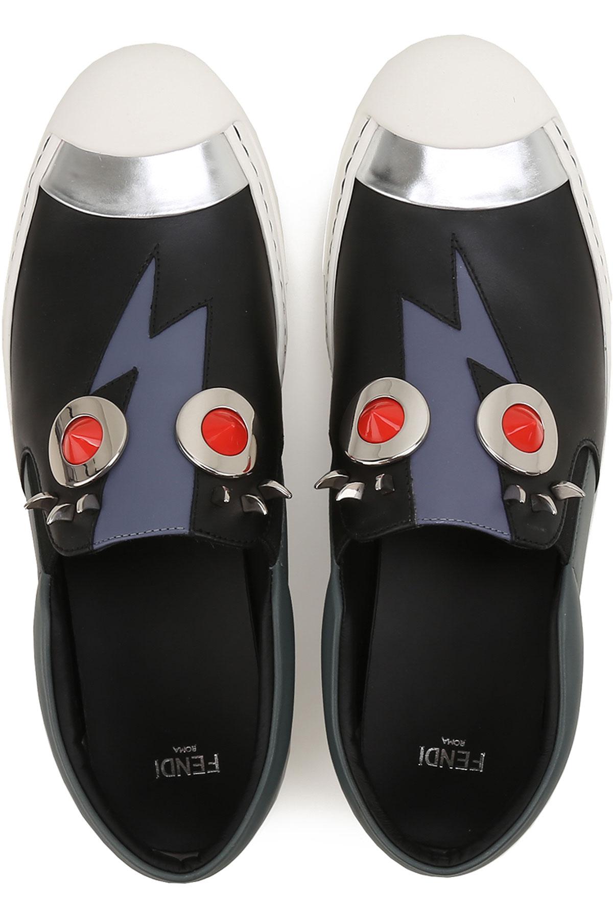 Fendi Leather Loafers For Women On Sale In Outlet in Black - Save 21% ...