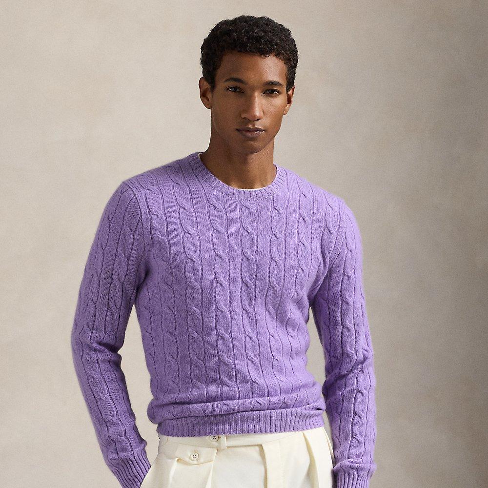 Polo Ralph Lauren The Iconic Cable-knit Cashmere Sweater in Purple for ...
