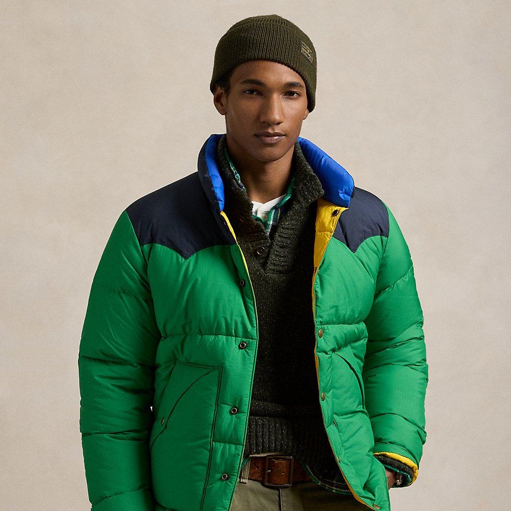 Ralph Lauren Color-blocked Down Western Jacket in Green for Men | Lyst