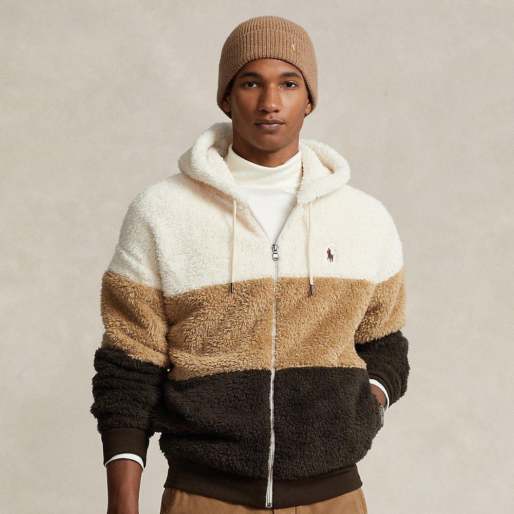 Polo Ralph Lauren Colour-blocked Pile Fleece Hoodie in Natural for Men | Lyst
