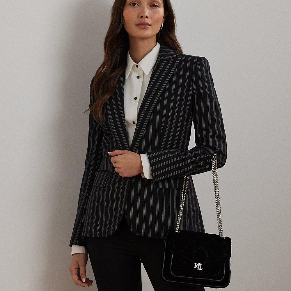 Ralph Lauren Velvet Small Bradley Convertible Bag in Black | Lyst