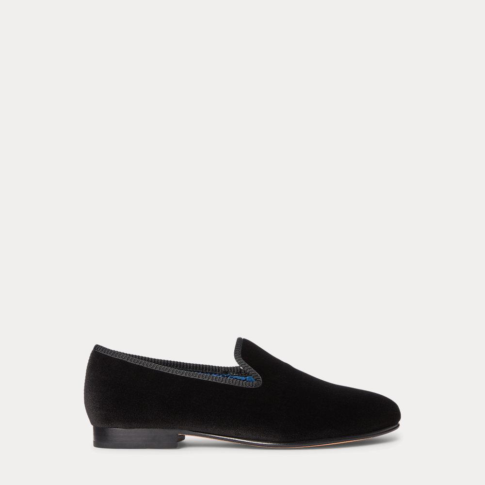 Ralph Lauren Paxton Velvet Slipper in Black for Men | Lyst
