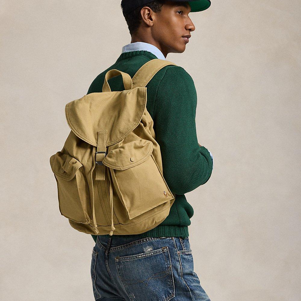 Ralph Lauren Flap-top Canvas Backpack in Green for Men | Lyst