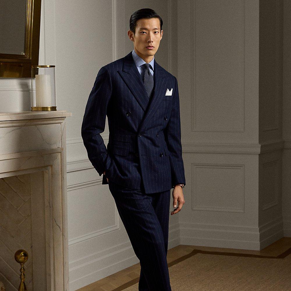 Ralph Lauren Kent Hand-Tailored Chalk-Stripe Suit in Blue for Men | Lyst