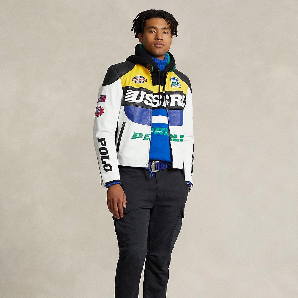 Polo Ralph Lauren Leather Cafe Racer Jacket in Blue for Men | Lyst UK