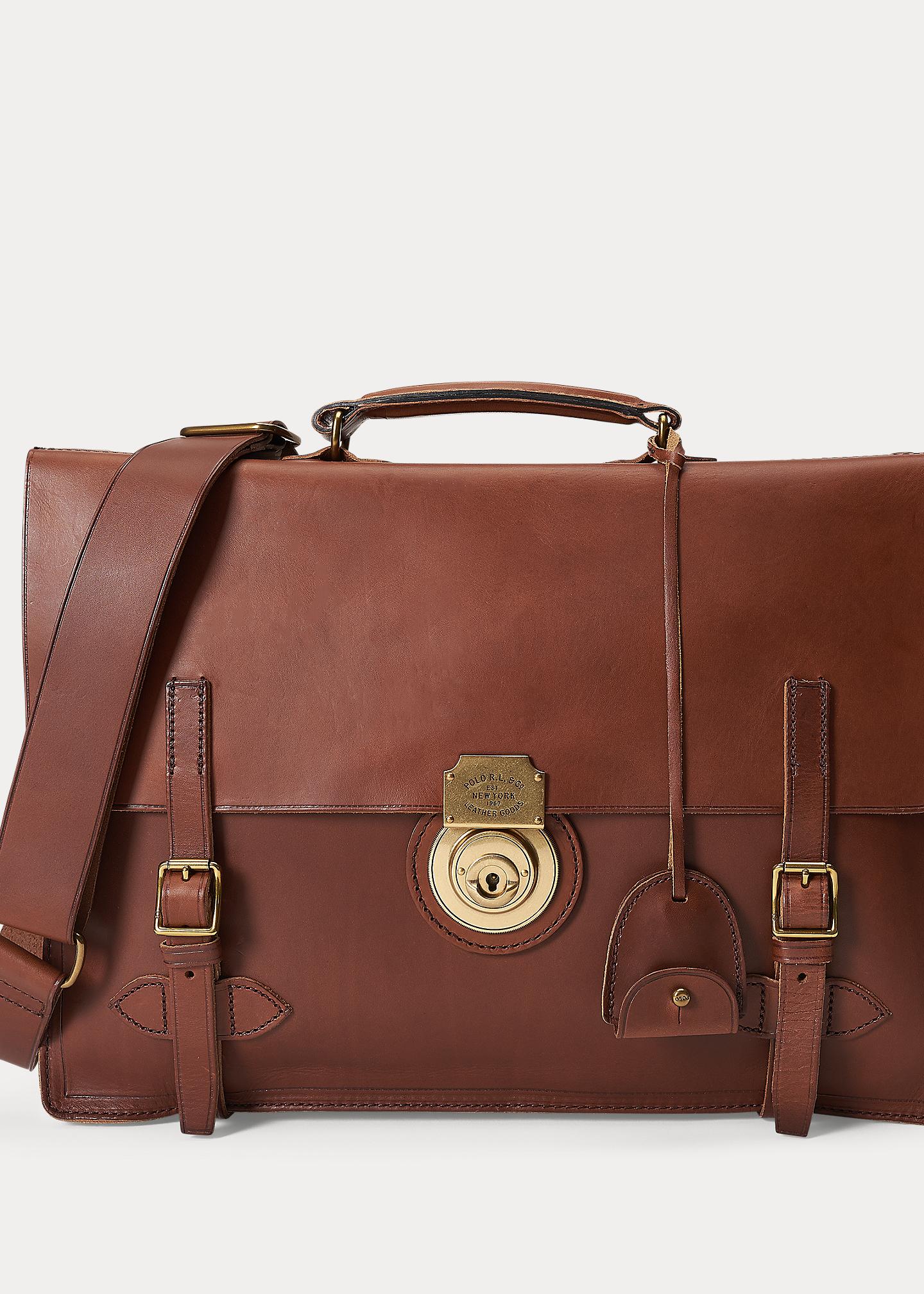 Polo Ralph Lauren Smooth Leather Business Case in Brown for Men | Lyst UK