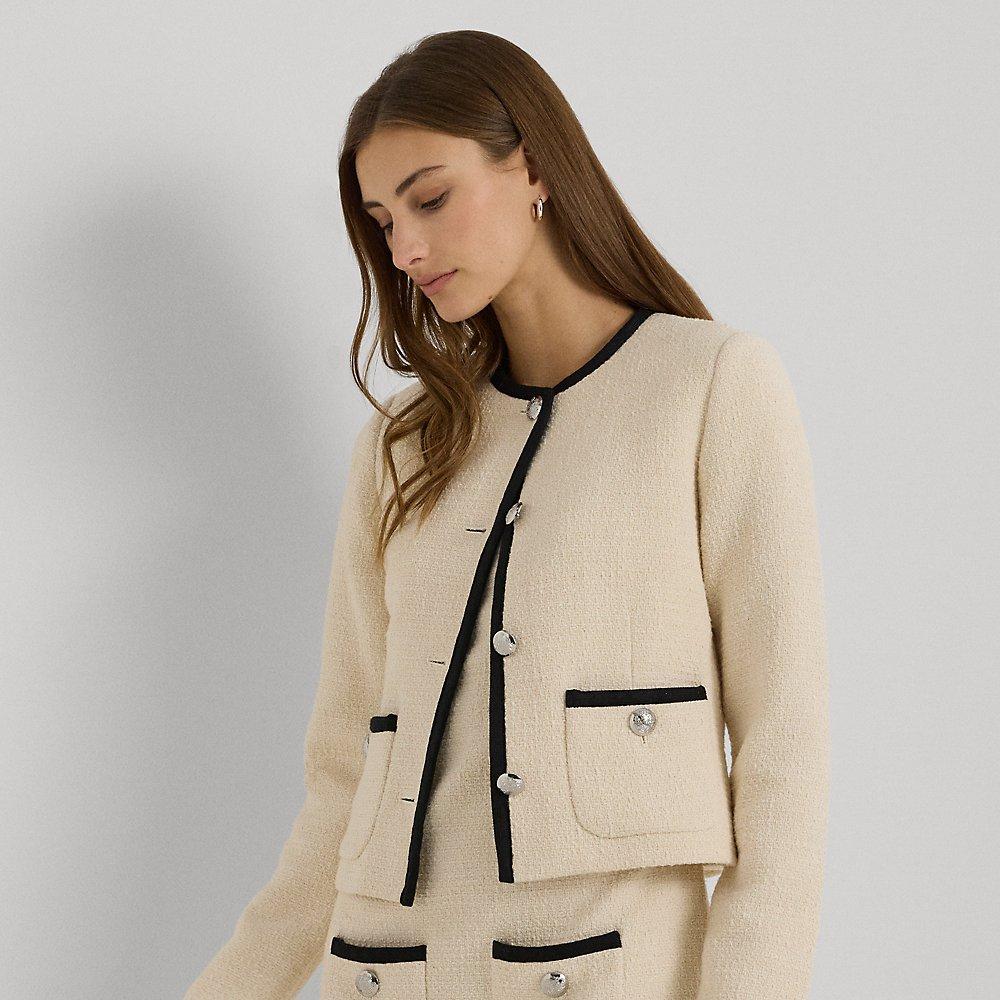 Lauren by Ralph Lauren Ralph Lauren Two-tone Bouclé Cropped Jacket in ...
