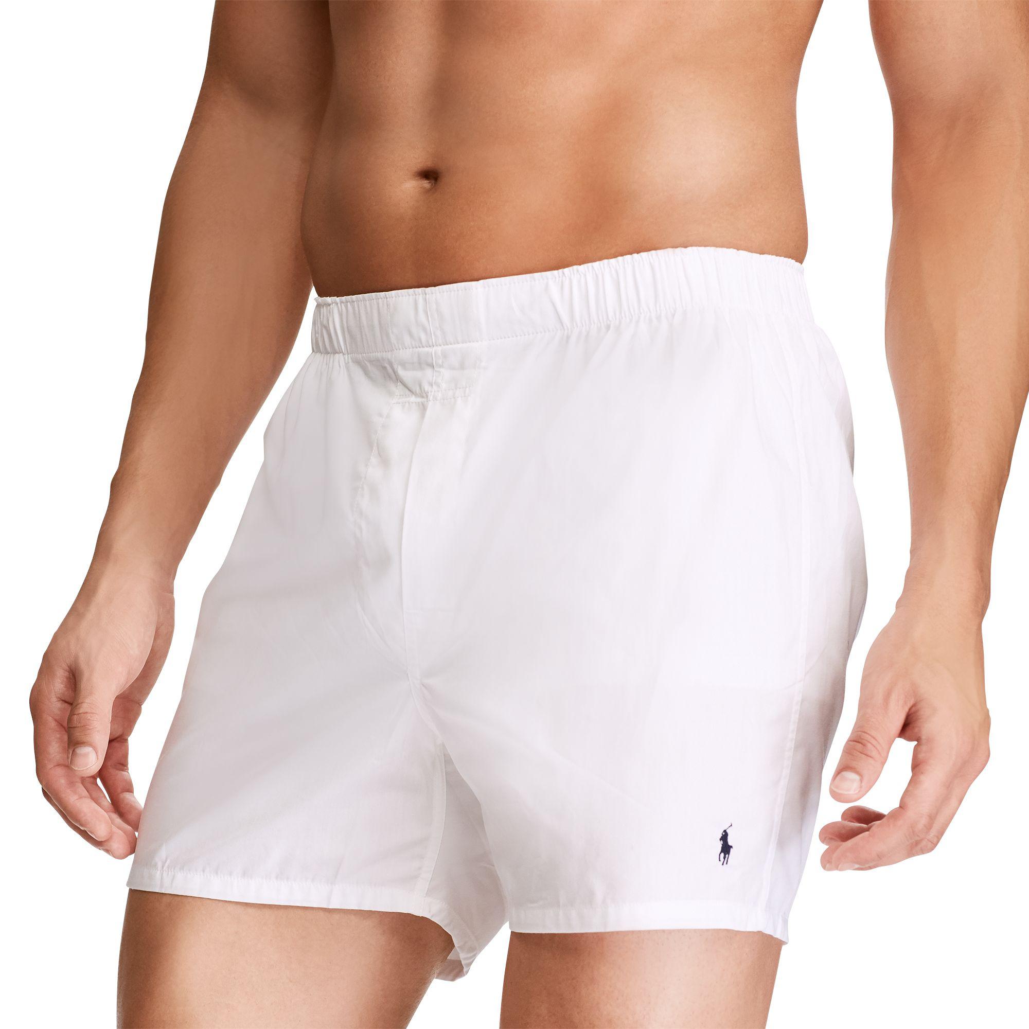 Polo Ralph Lauren Cotton Solid Woven Boxer 3 Pack In White For Men Lyst