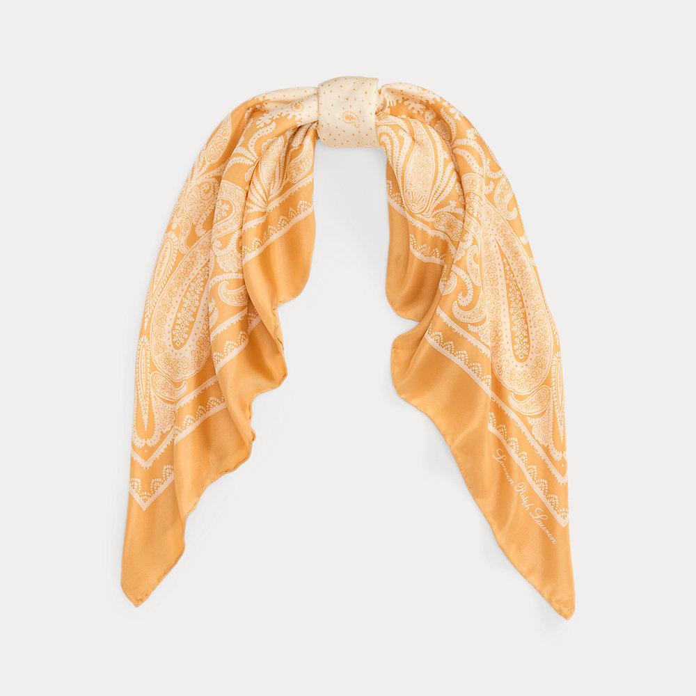 Ralph Lauren Paisley Sandwashed Silk Twill Bandana in Metallic | Lyst UK