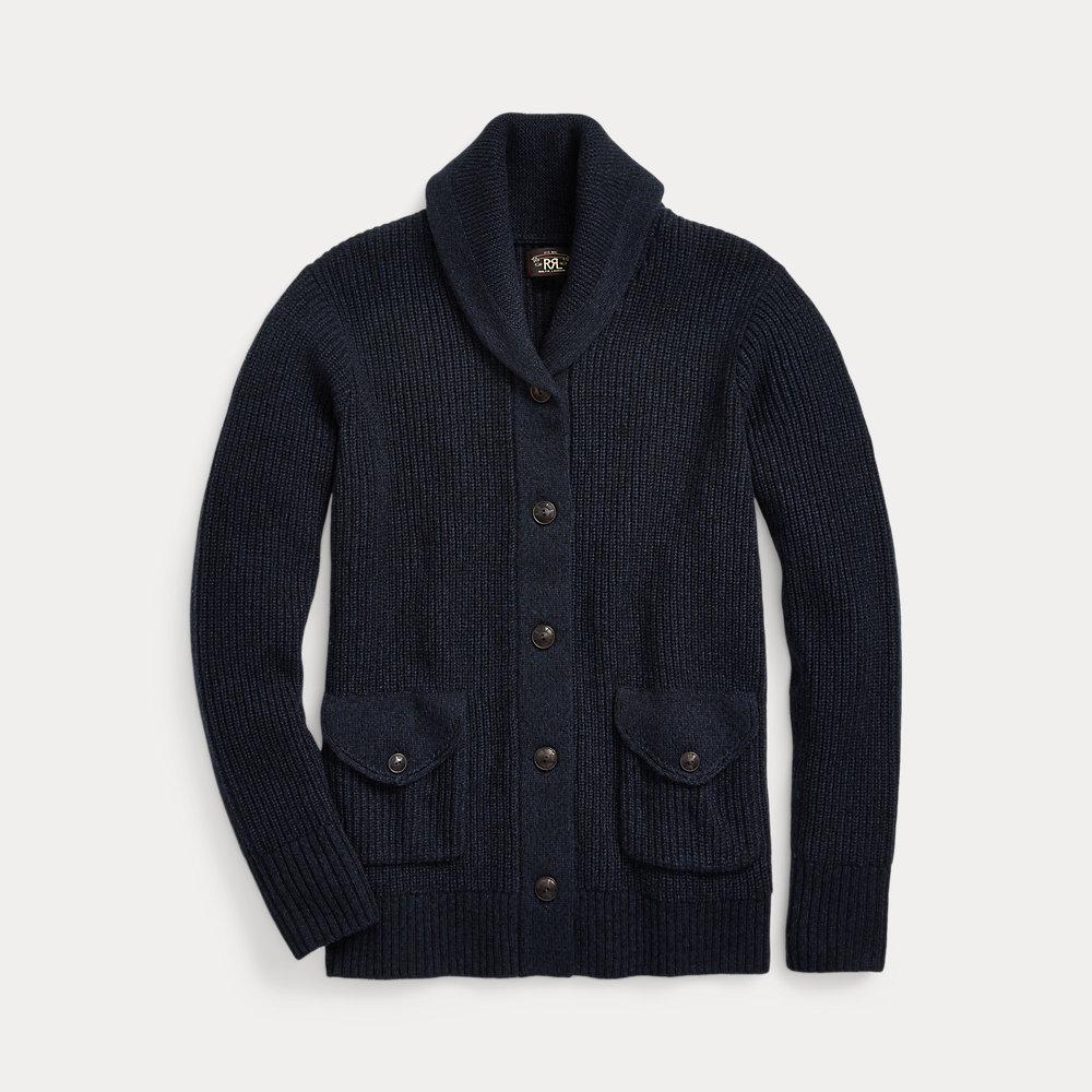 Ralph Lauren Ralph Lauren Cashmere Shawl Collar Cardigan in Blue | Lyst