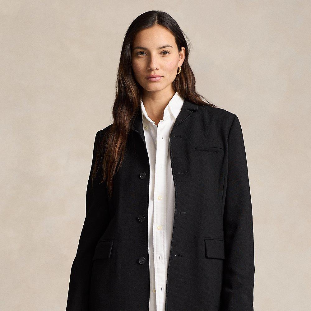 Ralph Lauren Wool Crepe Jacket in Black | Lyst