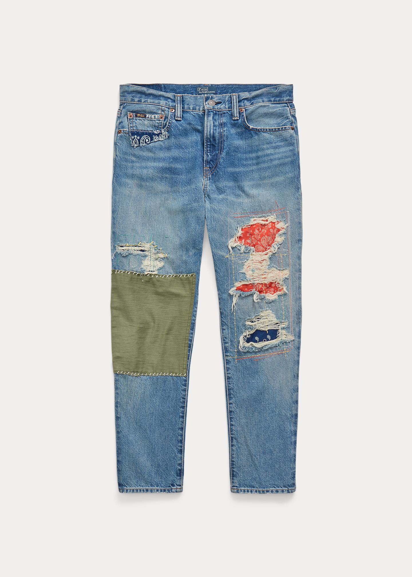 Polo Ralph Lauren The Slim Tapered Patchwork Jean in Blue | Lyst UK