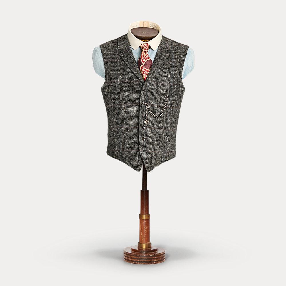 Ralph Lauren Ralph Lauren Wool Herringbone Notch-lapel Vest in Gray for ...