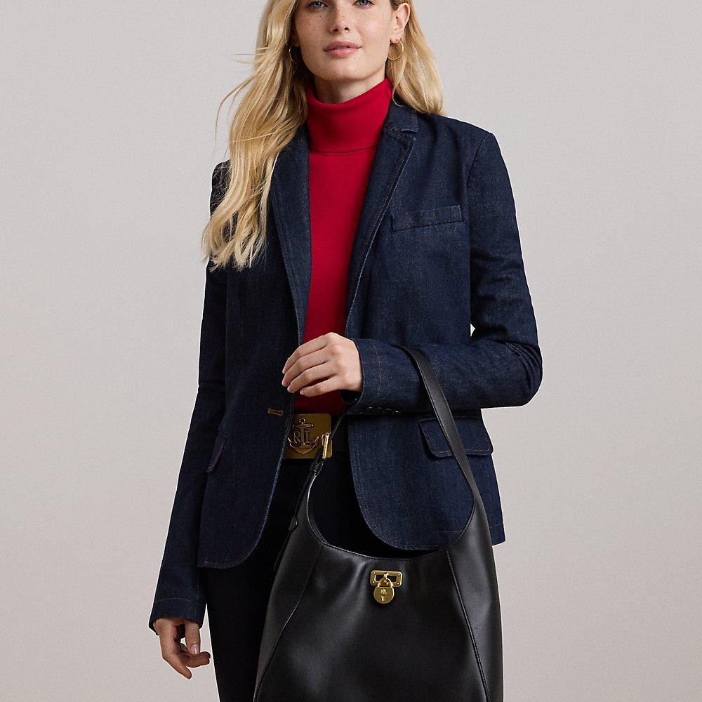 Ralph Lauren Ralph Lauren Leather Large Tanner Shoulder Bag in Blue | Lyst