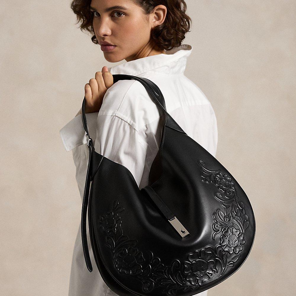 Polo Ralph Lauren Polo Id Leather Large Shoulder Bag in Black | Lyst UK
