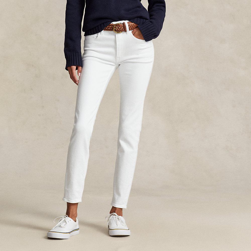 Polo Ralph Lauren Mid-rise Super-slim Jean in White | Lyst