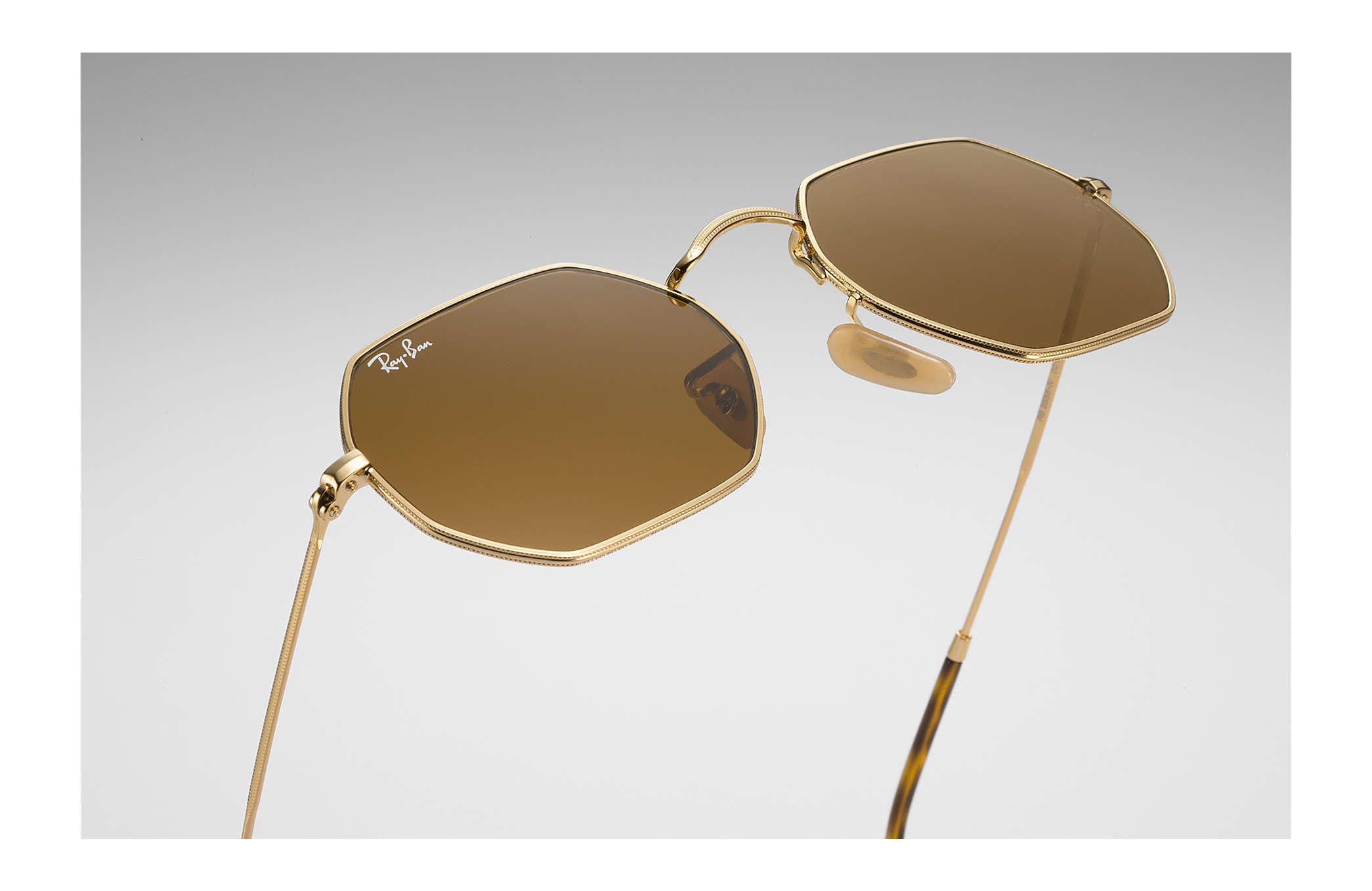 Ray-Ban Octagonal Classic in Gold/Brown (Brown) - Lyst