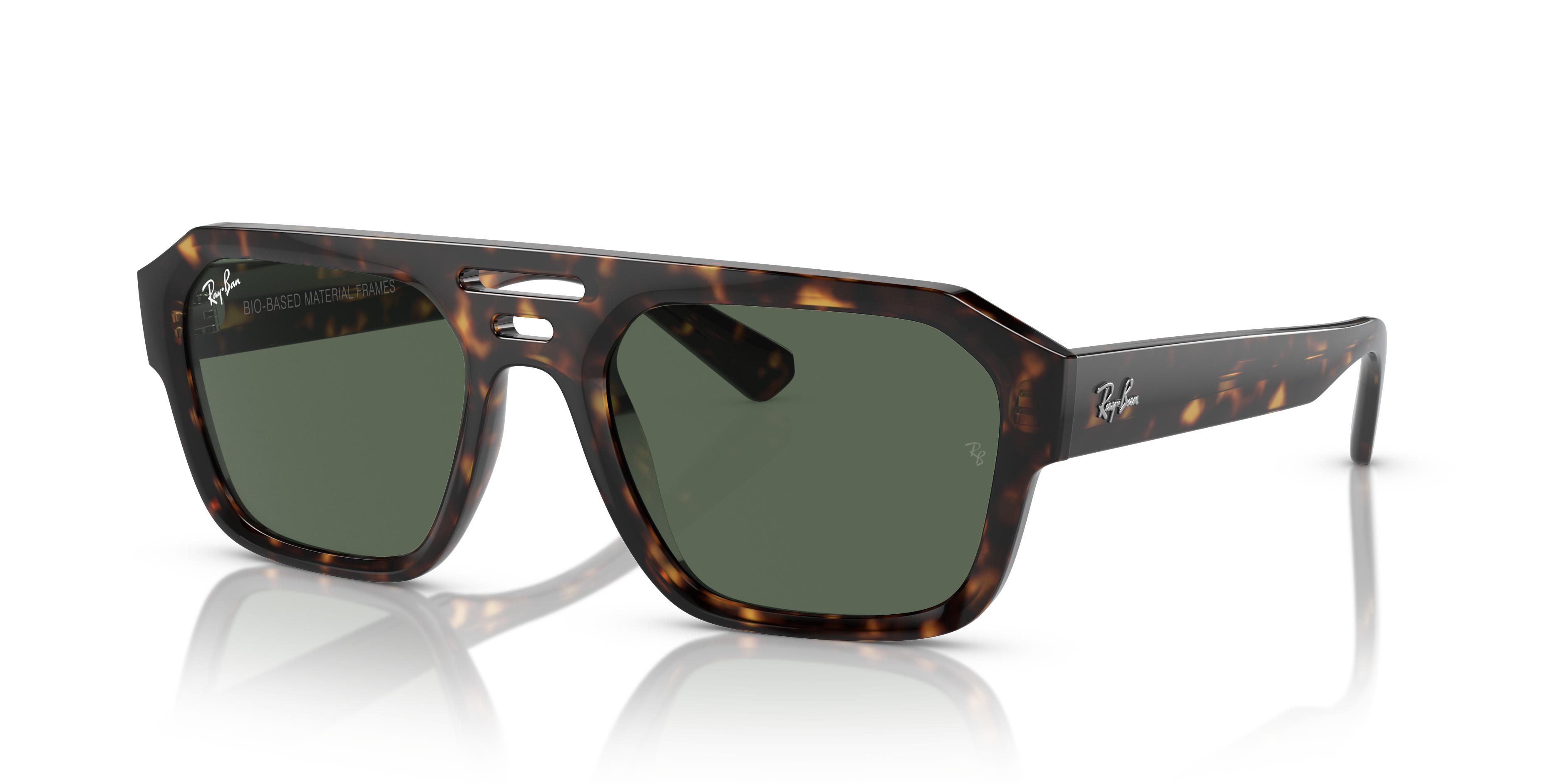 Ray-Ban Corrigan Bio-based Sunglasses Frame Green Lenses in Black | Lyst