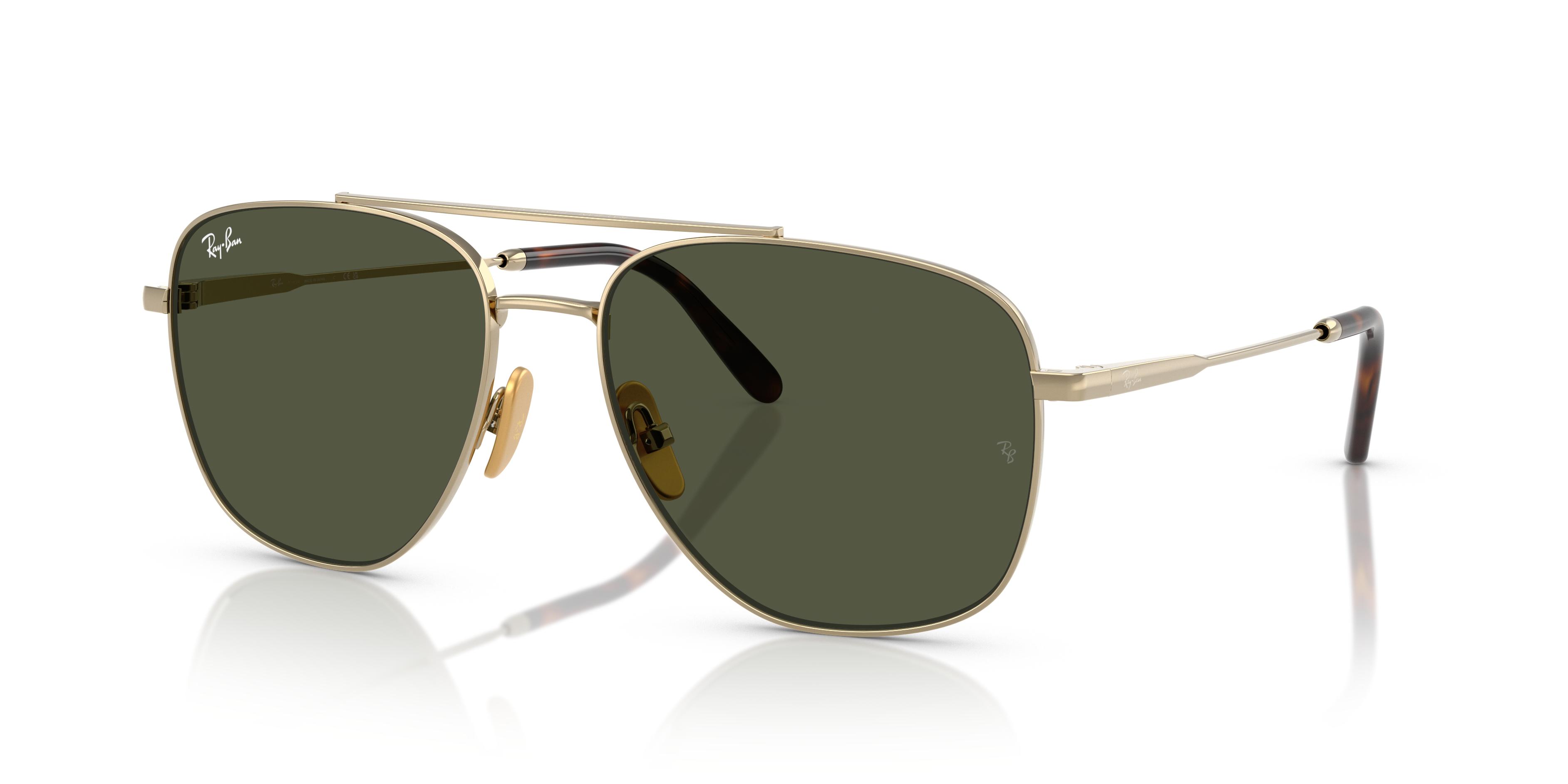 Ray-Ban William Titanium Sunglasses Frame Green Lenses in Black | Lyst