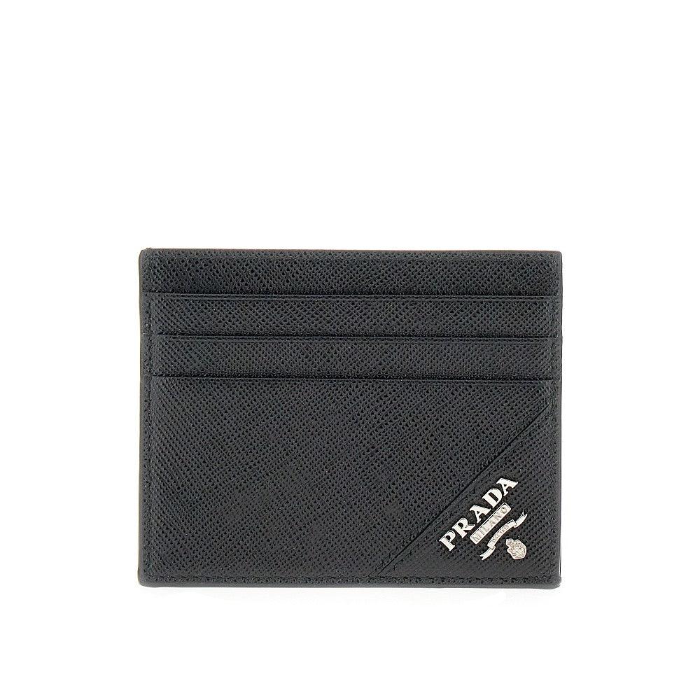 Prada Saffiano Leather Cardholder With Logo in Black for Men | Lyst UK
