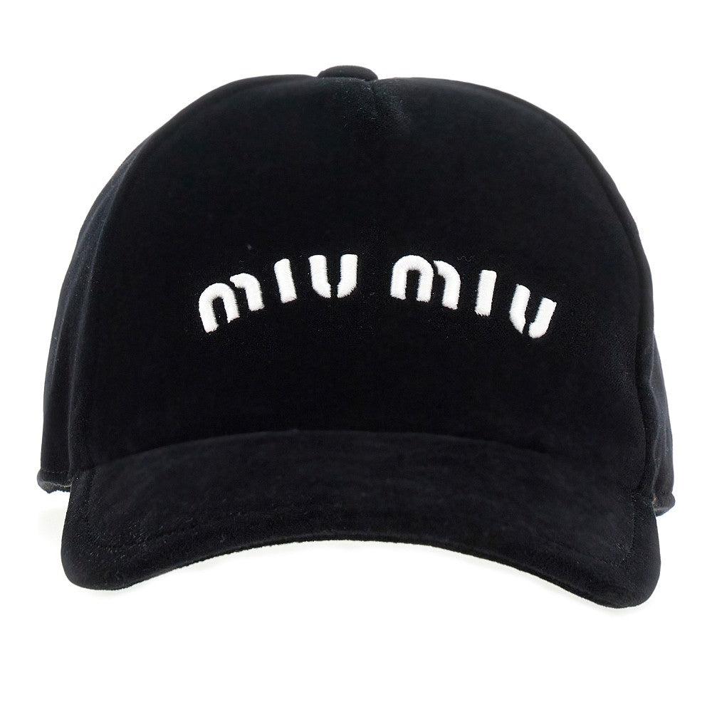 Miu Miu Velvet Baseball Cap in Black | Lyst UK
