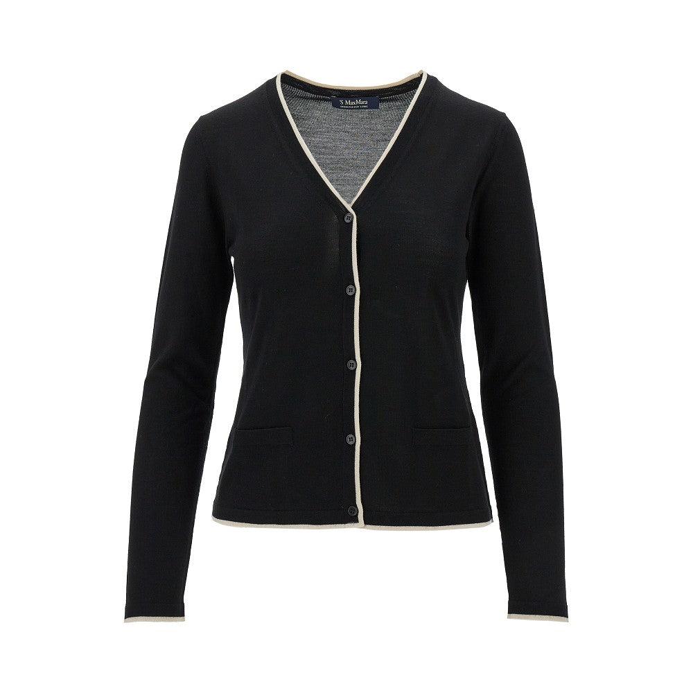 Max Mara Max Mara Pure New Wool Cardigan in Black | Lyst