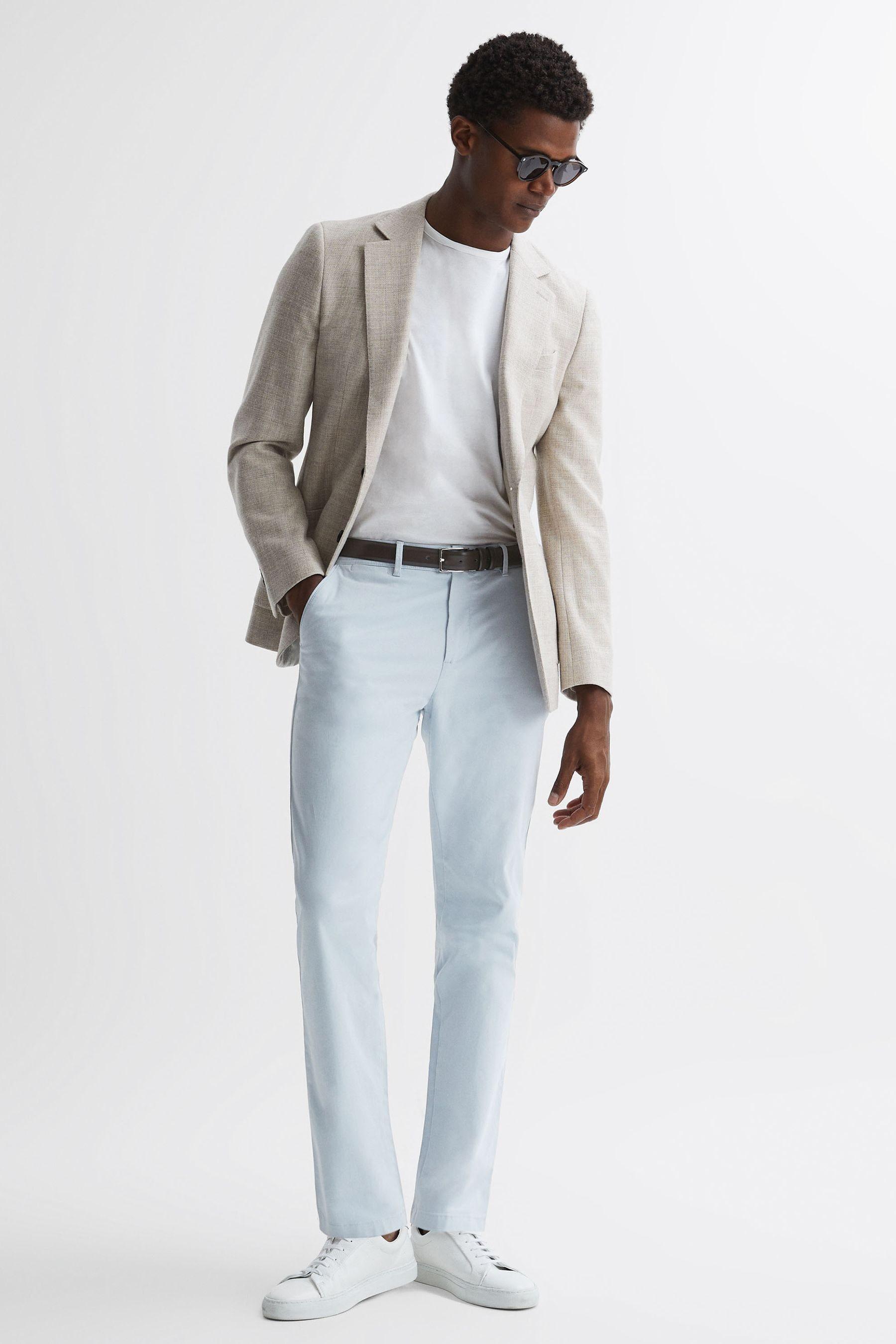Reiss Pitch - Soft Blue Slim Fit Washed Chinos in White for Men | Lyst
