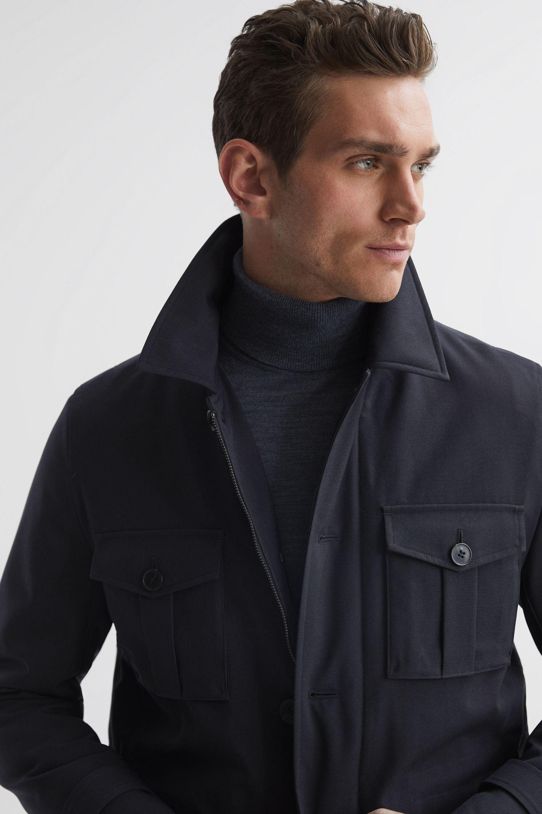 Reiss Military Inspired Field Jacket in Blue for Men | Lyst UK