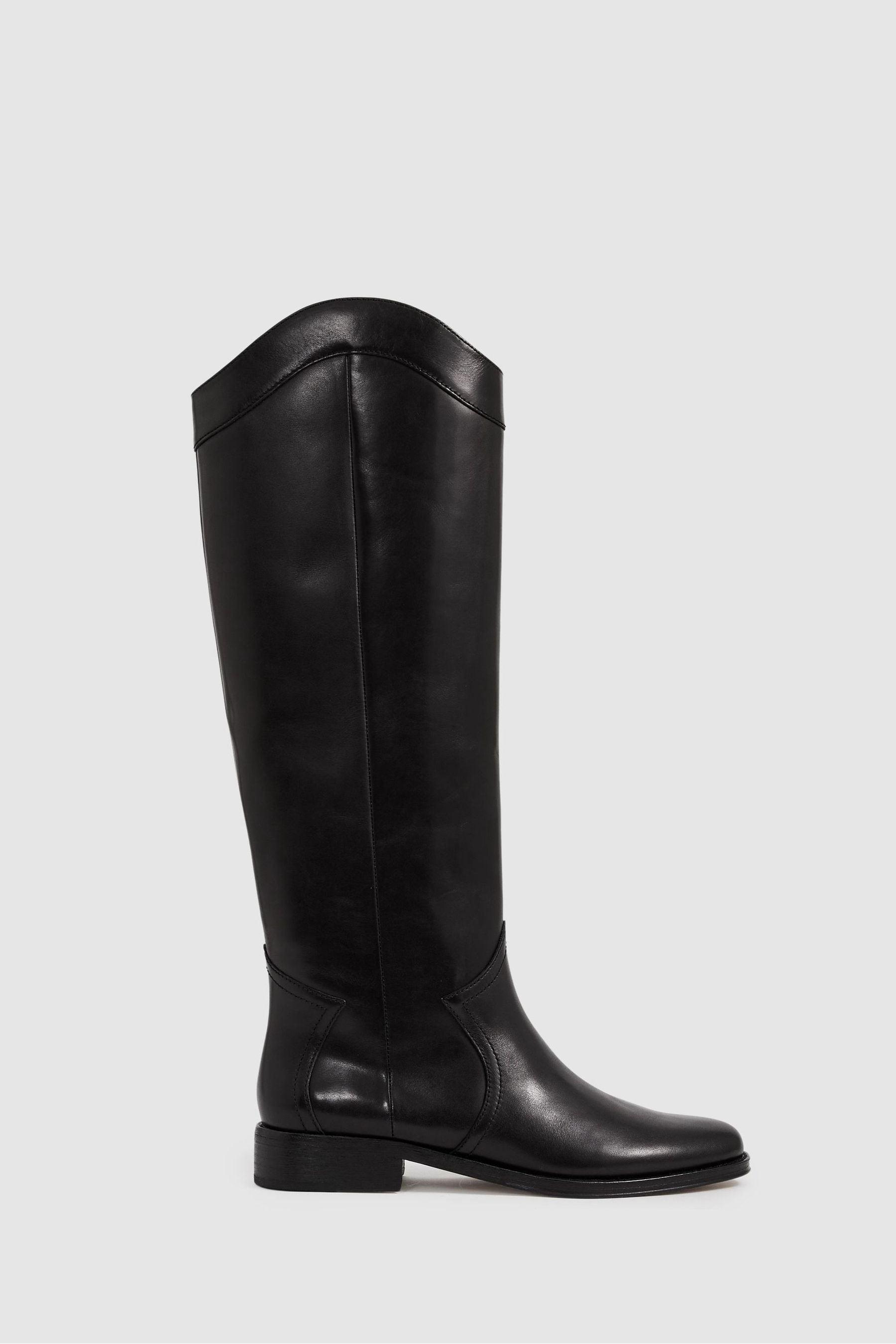 PAIGE Leather Knee-High Riding Boots in Black | Lyst