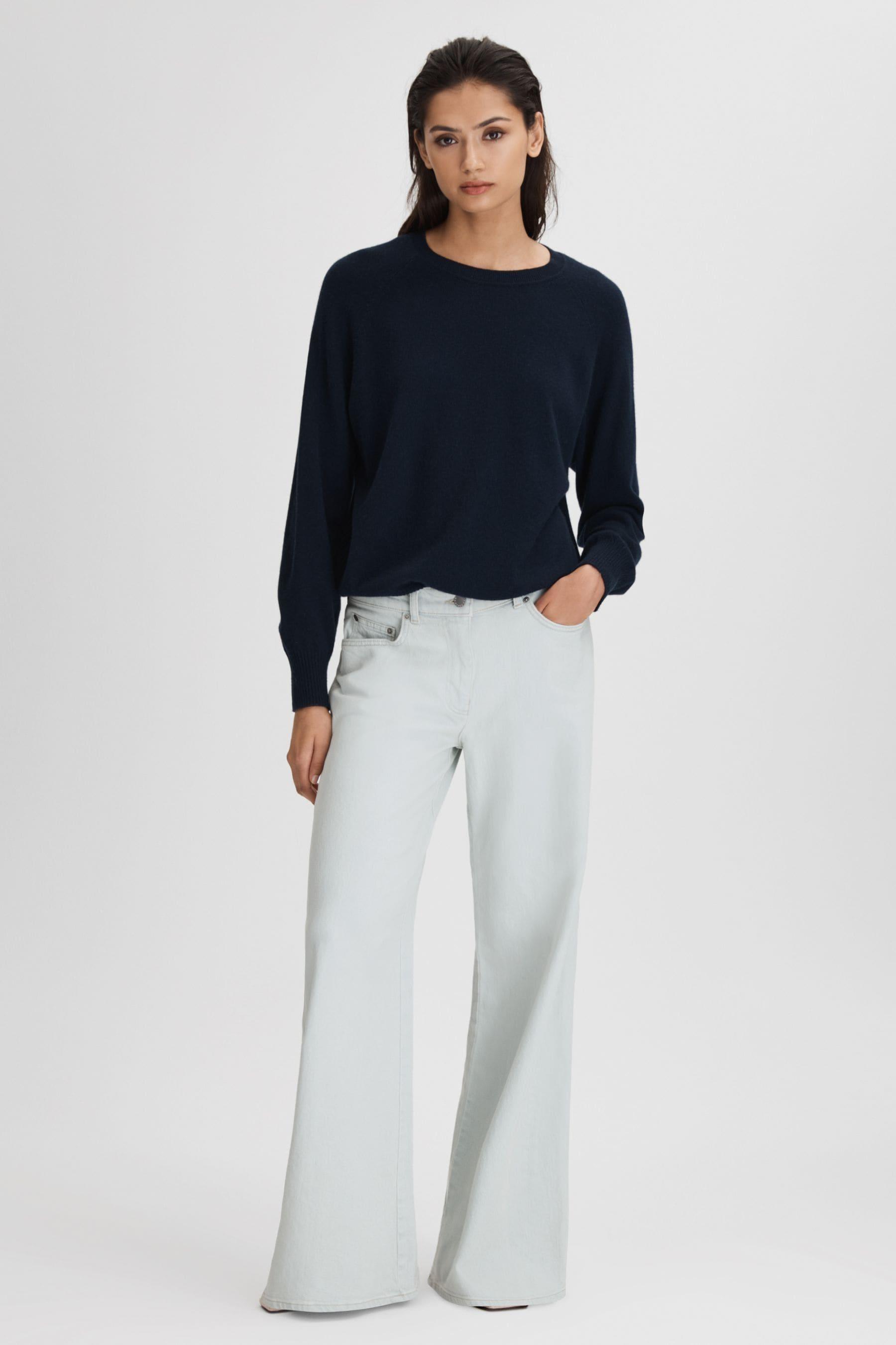 Reiss Maize - Light Blue Flared Side Seam Jeans | Lyst