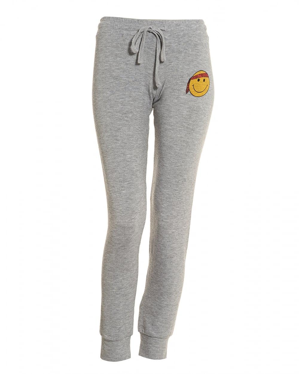 Lauren Moshi Fleece Kizzy Trackpants, Grey Smiley Face Motif Sweatpants ...