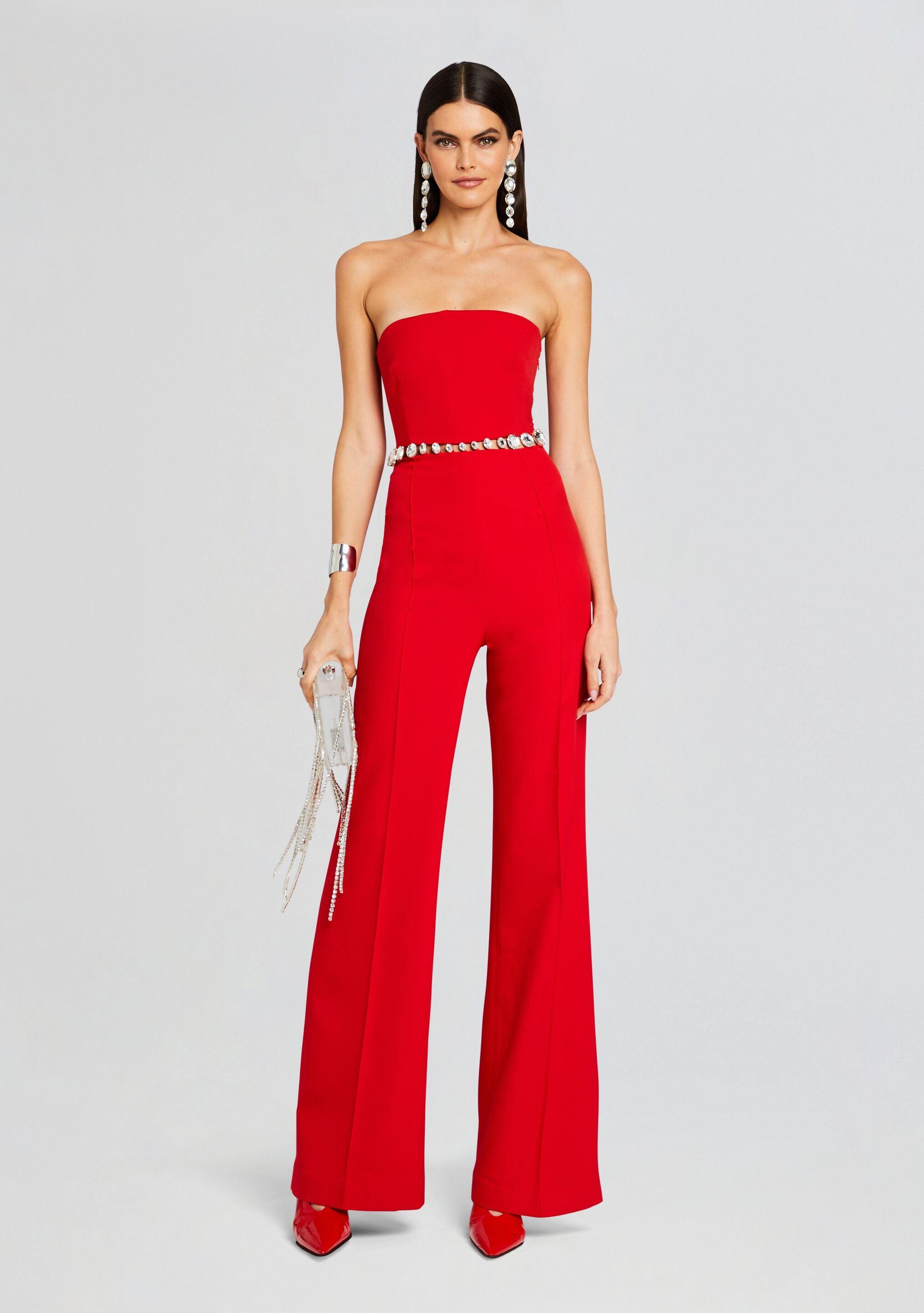 retroféte Glenda Jumpsuit in Red | Lyst