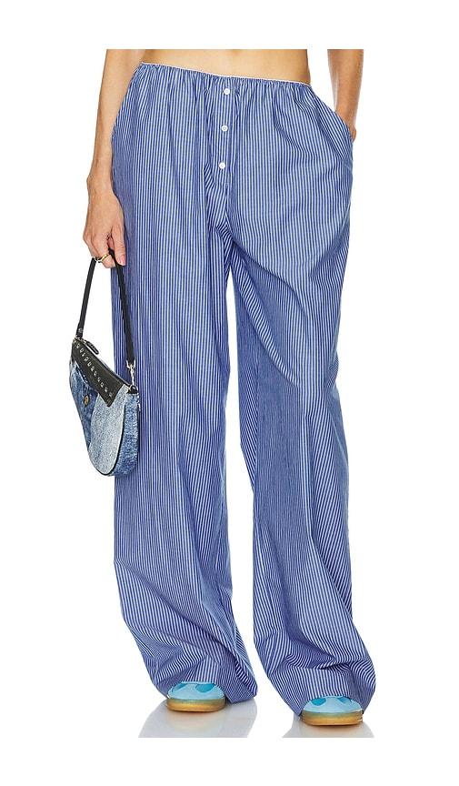 Helsa Pinstripe Poplin House Pants in Blue | Lyst