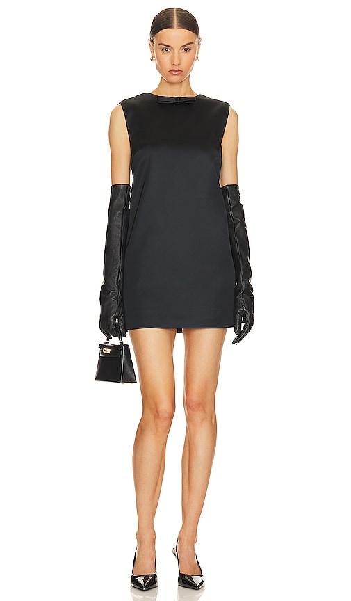 Helsa Heavy Satin Mini Dress in Black | Lyst