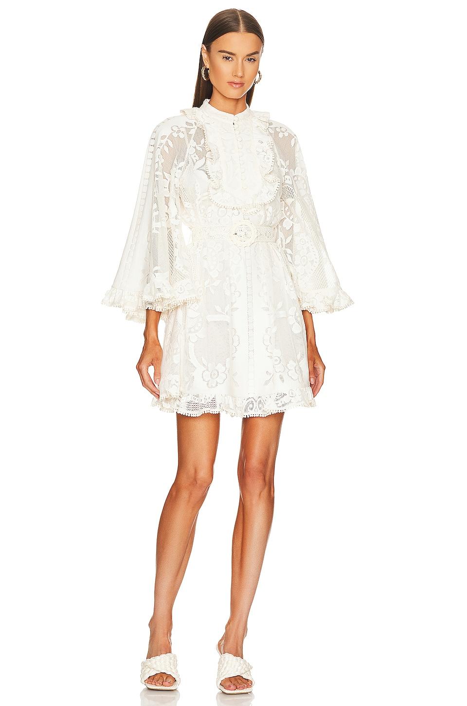 Zimmermann Tiggy Lace Mini Dress in White | Lyst