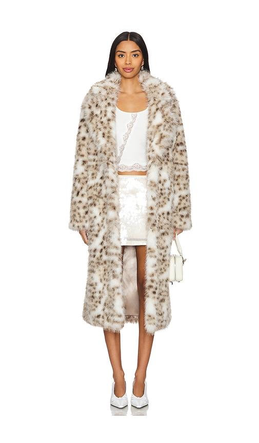 MAJORELLE X Emma Rose Lola Faux Fur Coat in White | Lyst