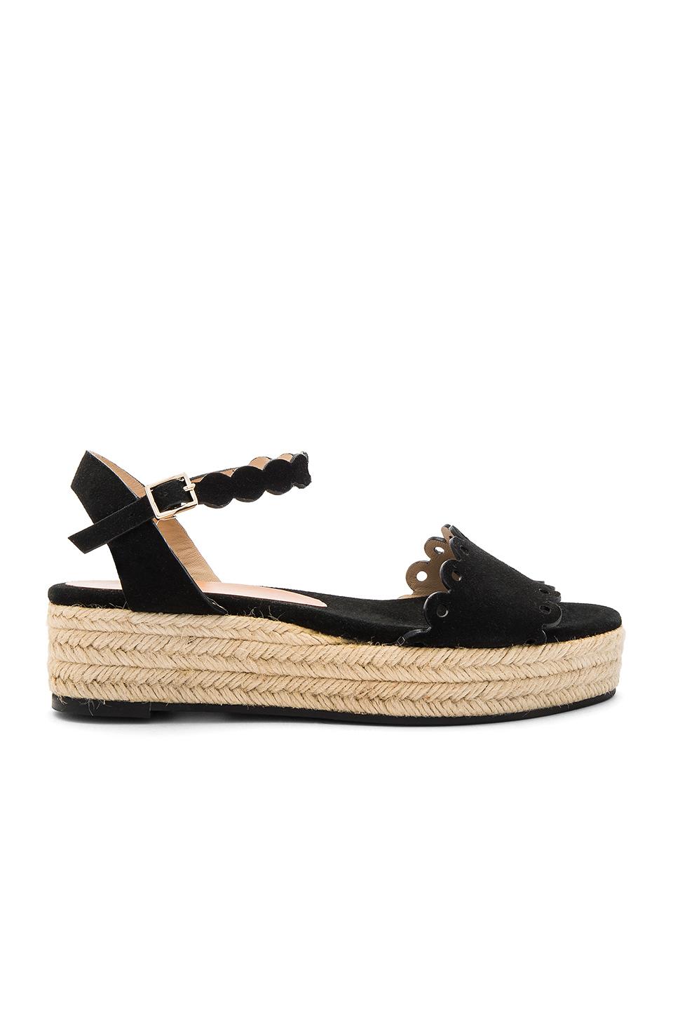 Castaner Ana Scalloped Suede Espadrille Platform Sandals in Black ... Castaner Ana Scalloped Suede Espadrille Platform Sandals in Black ...