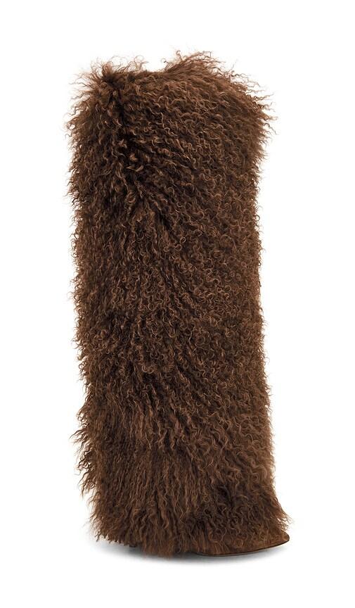 Paris Texas Furry Stiletto Boot in Brown | Lyst