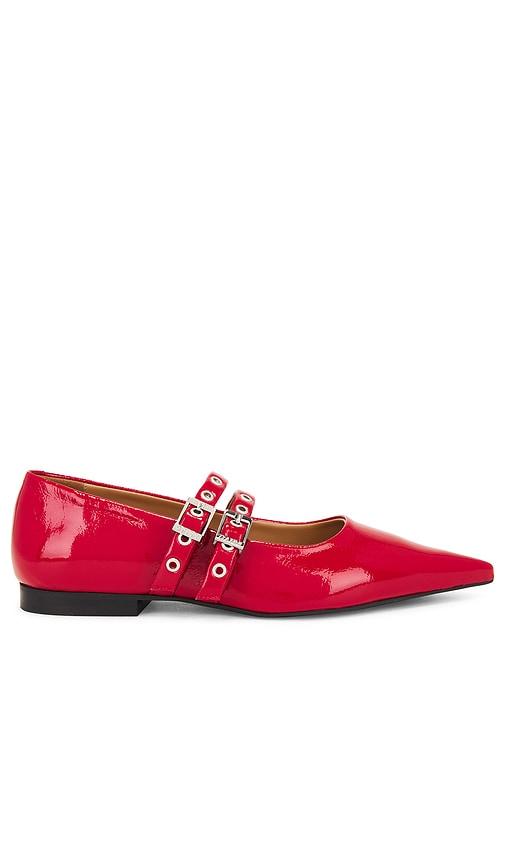 Ganni Eyelets Ballerina in Red | Lyst