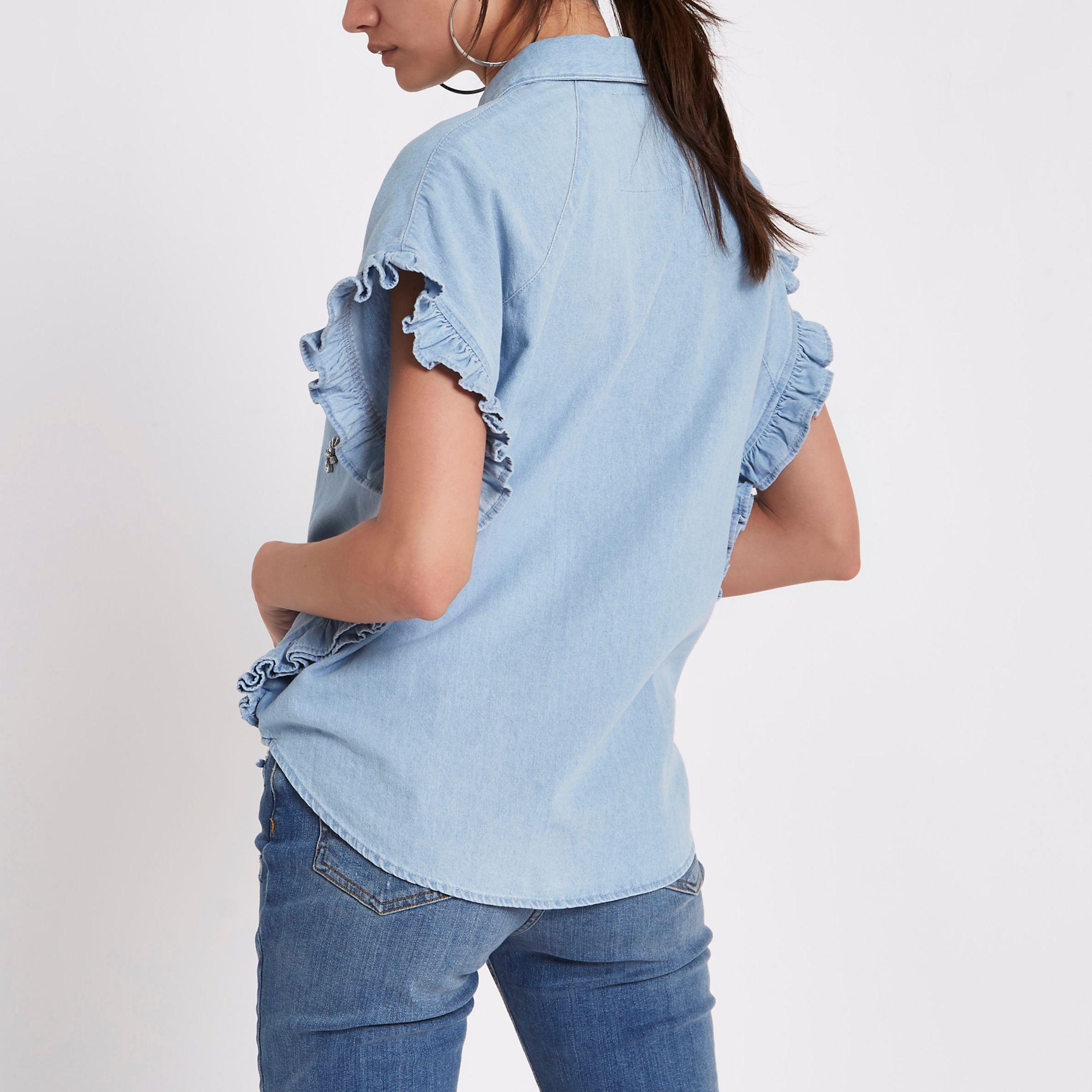 Denim Shirt With Tie String