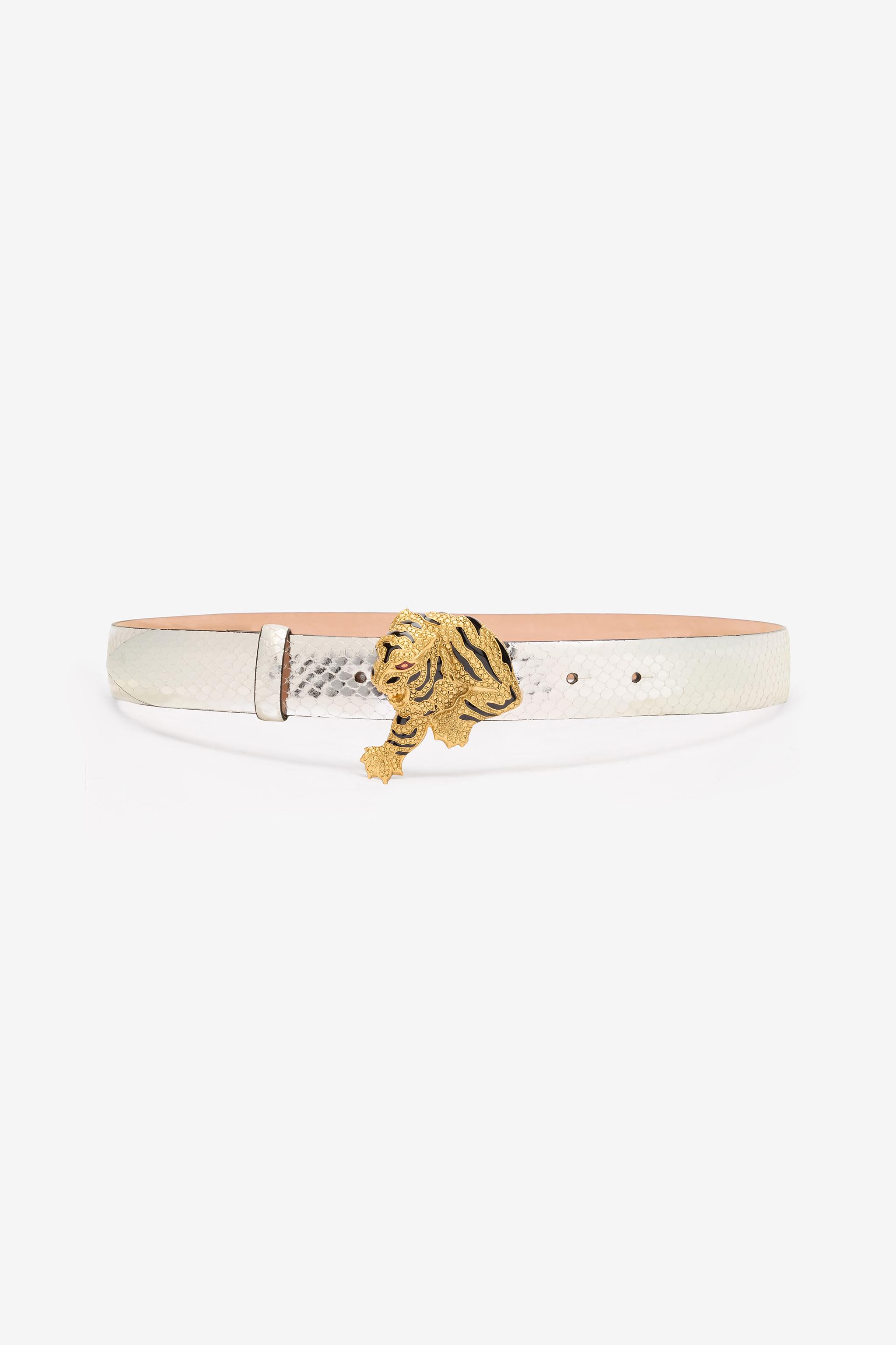 Roberto Cavalli Belt With Snake Print And Jewel Tiger Detail | Lyst