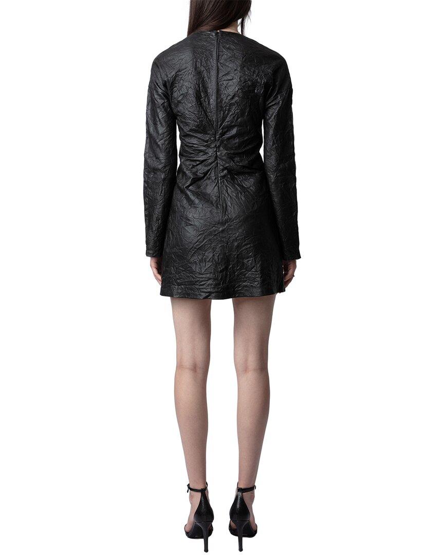 Zadig Voltaire Rixina Cuir Froisse Leather Dress in Black Lyst UK