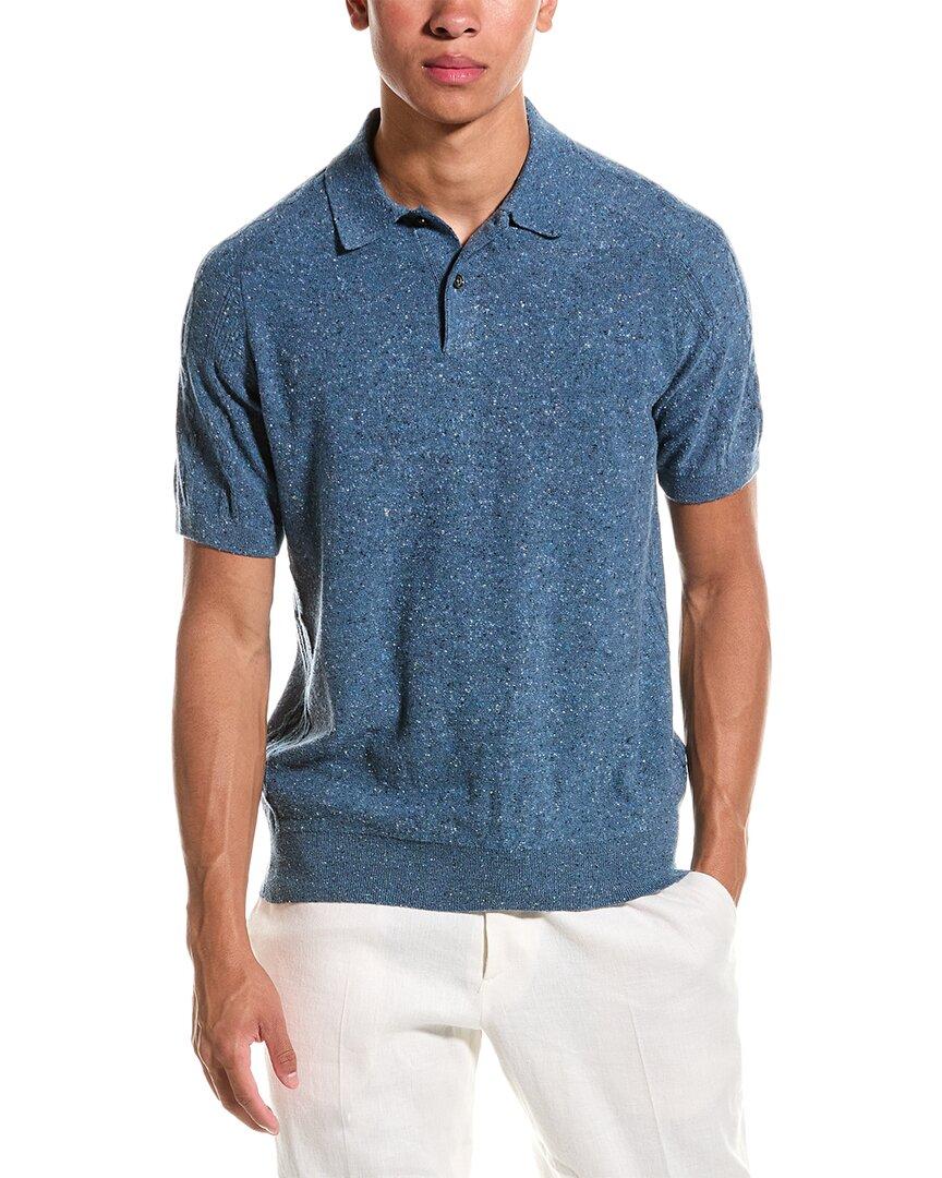 Ted Baker Wool-Blend Polo Shirt in Blue for Men | Lyst