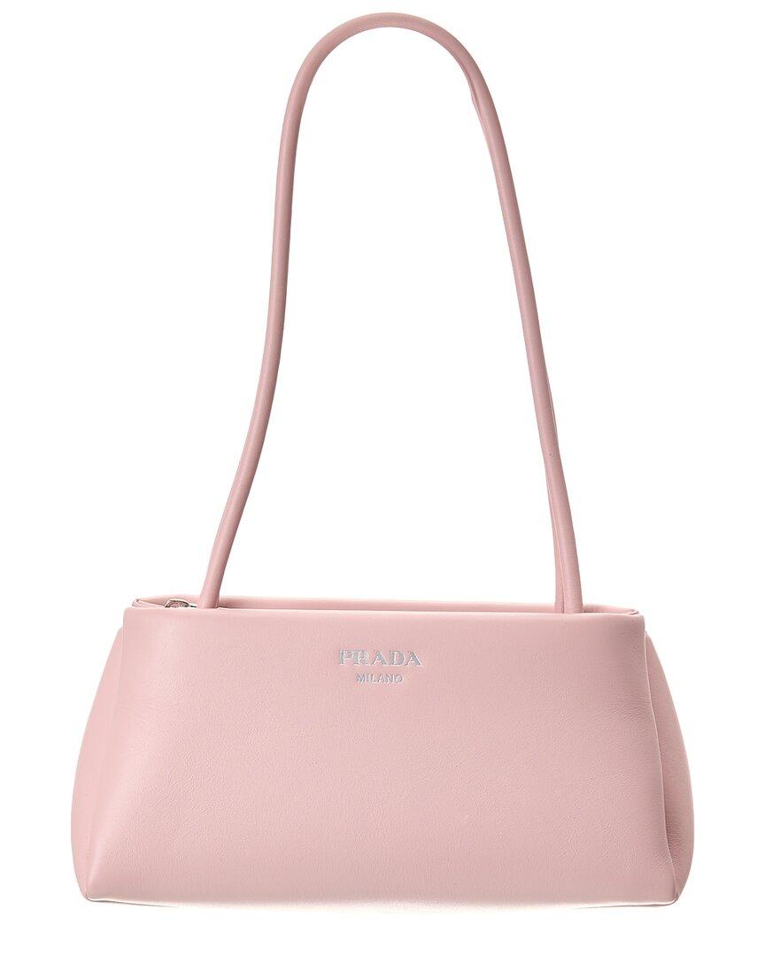 Prada Logo Leather Shoulder Bag in Pink | Lyst UK