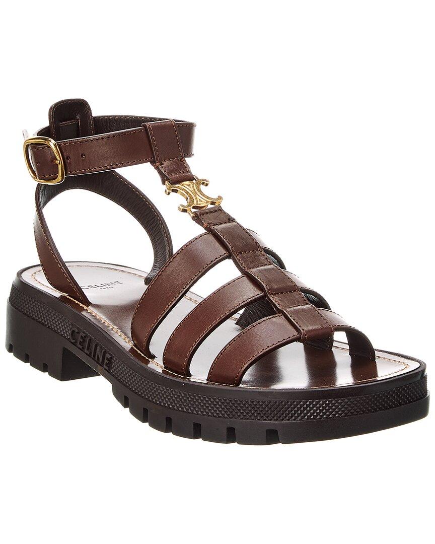 Celine Clea Leather Gladiator Sandal in Brown | Lyst