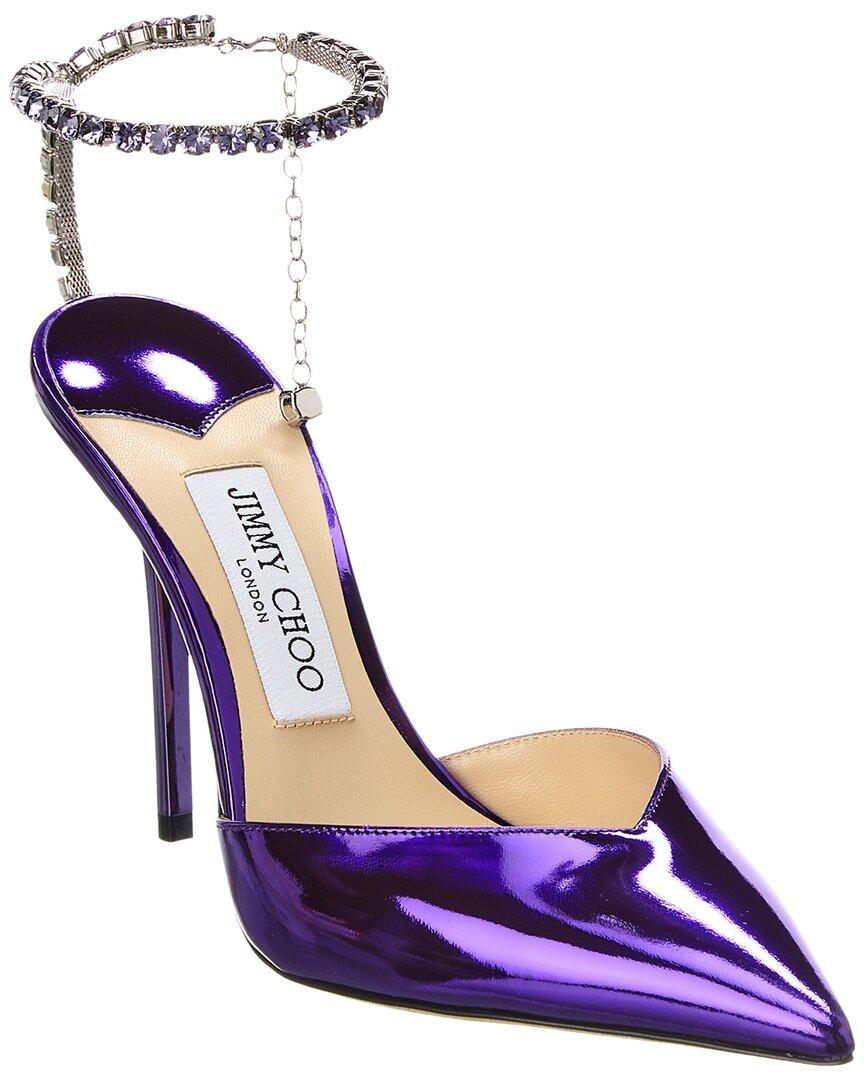 Jimmy Choo Saeda 100 Leather Pump in Purple | Lyst