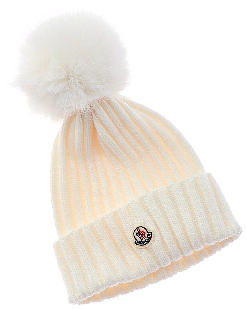 Moncler Wool Hat in White | Lyst UK