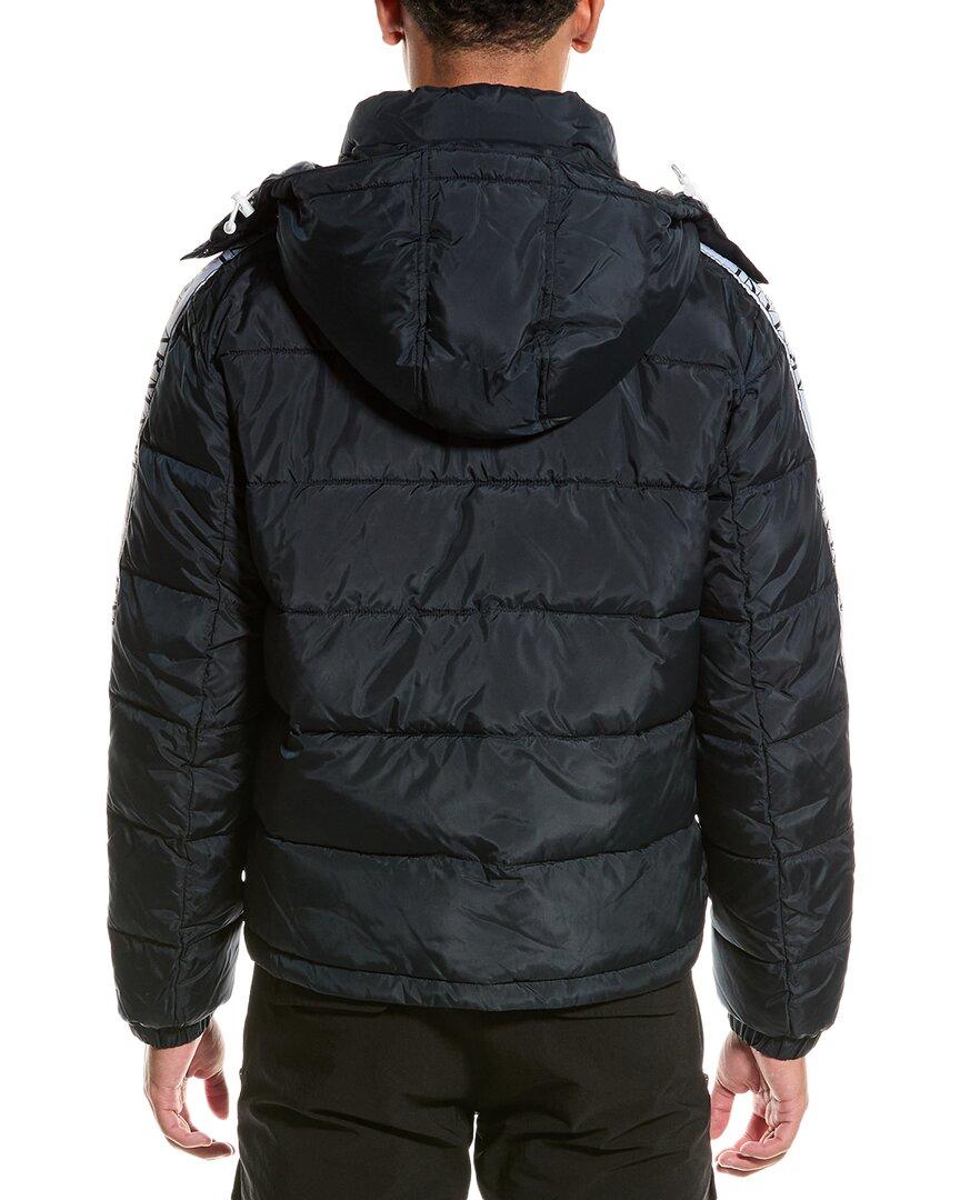 ARMANI EXCHANGE Logo Tape Puffer Coat in Black for Men Lyst UK